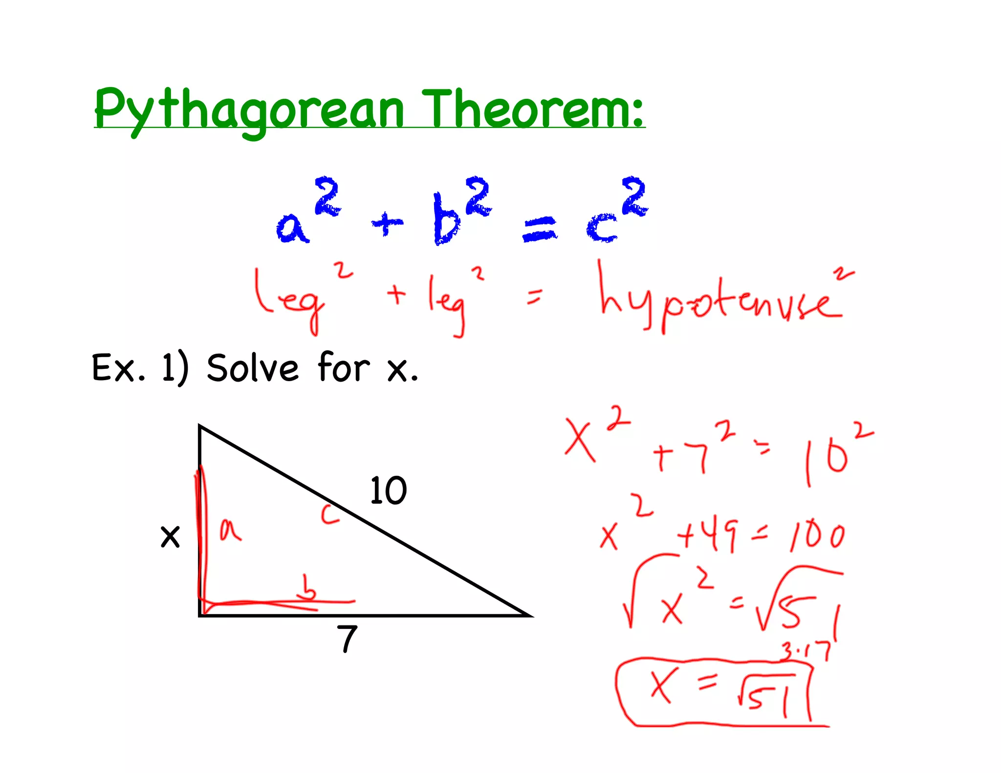 Geo 8.1 notes_pythag | PDF