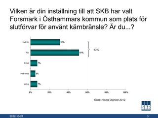 Om dialog och acceptans vid förvar av kärnavfall. Jenny Rees, SKB ...