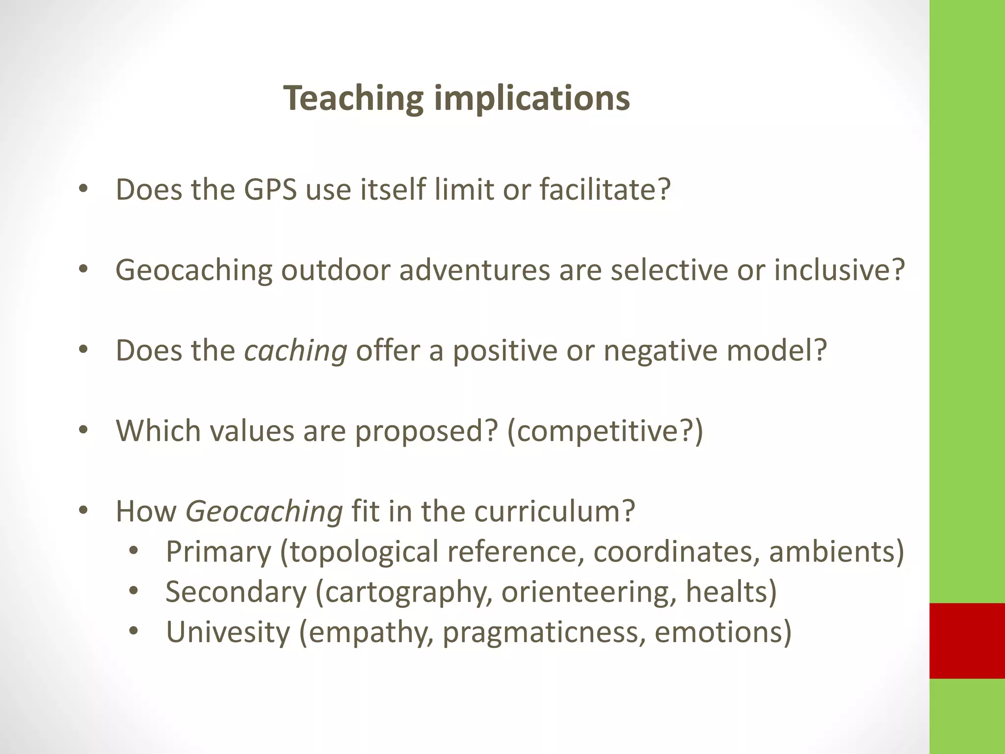 Geocaching in education | PPTX