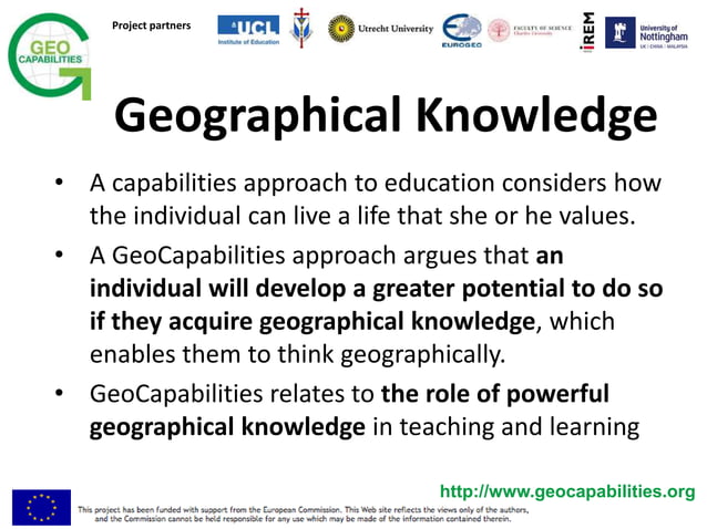 Geocapabilities: identifying geographical knowledge | PPT