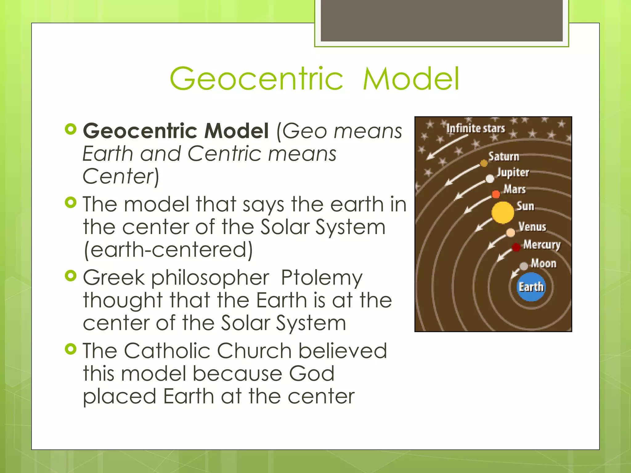 Geocentric vs. Heliocentric Models | PPT