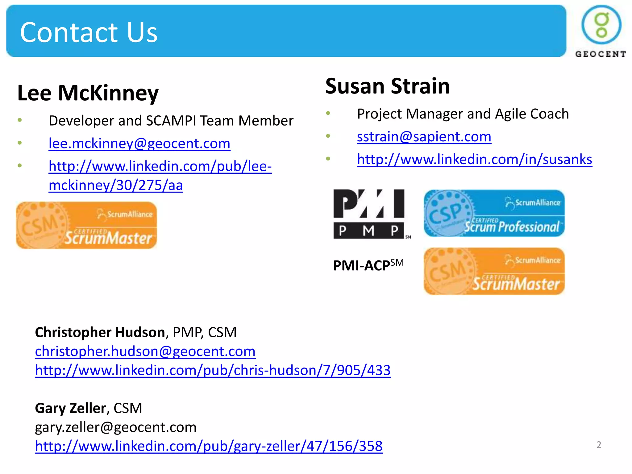 Geocent scrum cmmi (without animations) 2 | PPT