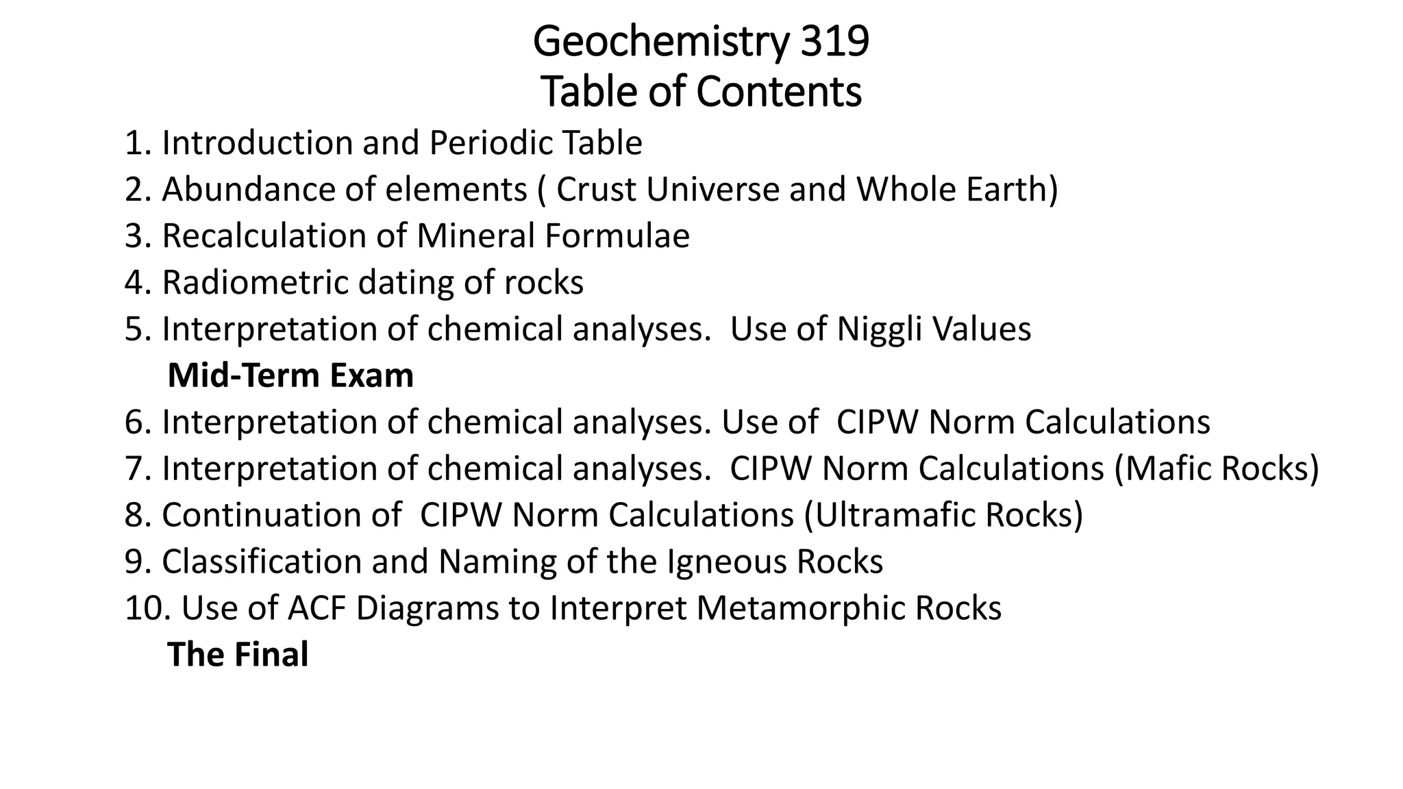 Geochem all Labs. Lab for geochemistry a branch | PDF