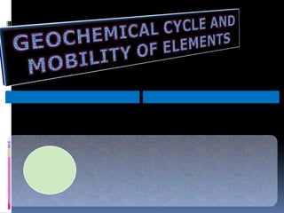 Geochemical cycle and mobility of elements | PPTX