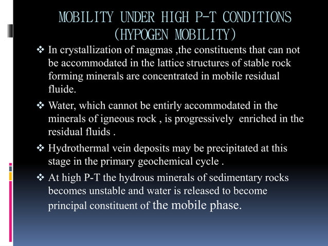Geochemical cycle and mobility of elements | PPTX