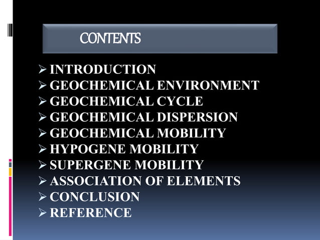 Geochemical cycle and mobility of elements | PPTX