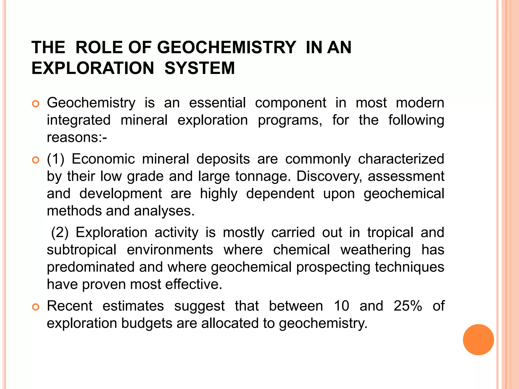 Geochemical methods in mineral exploration | PPTX