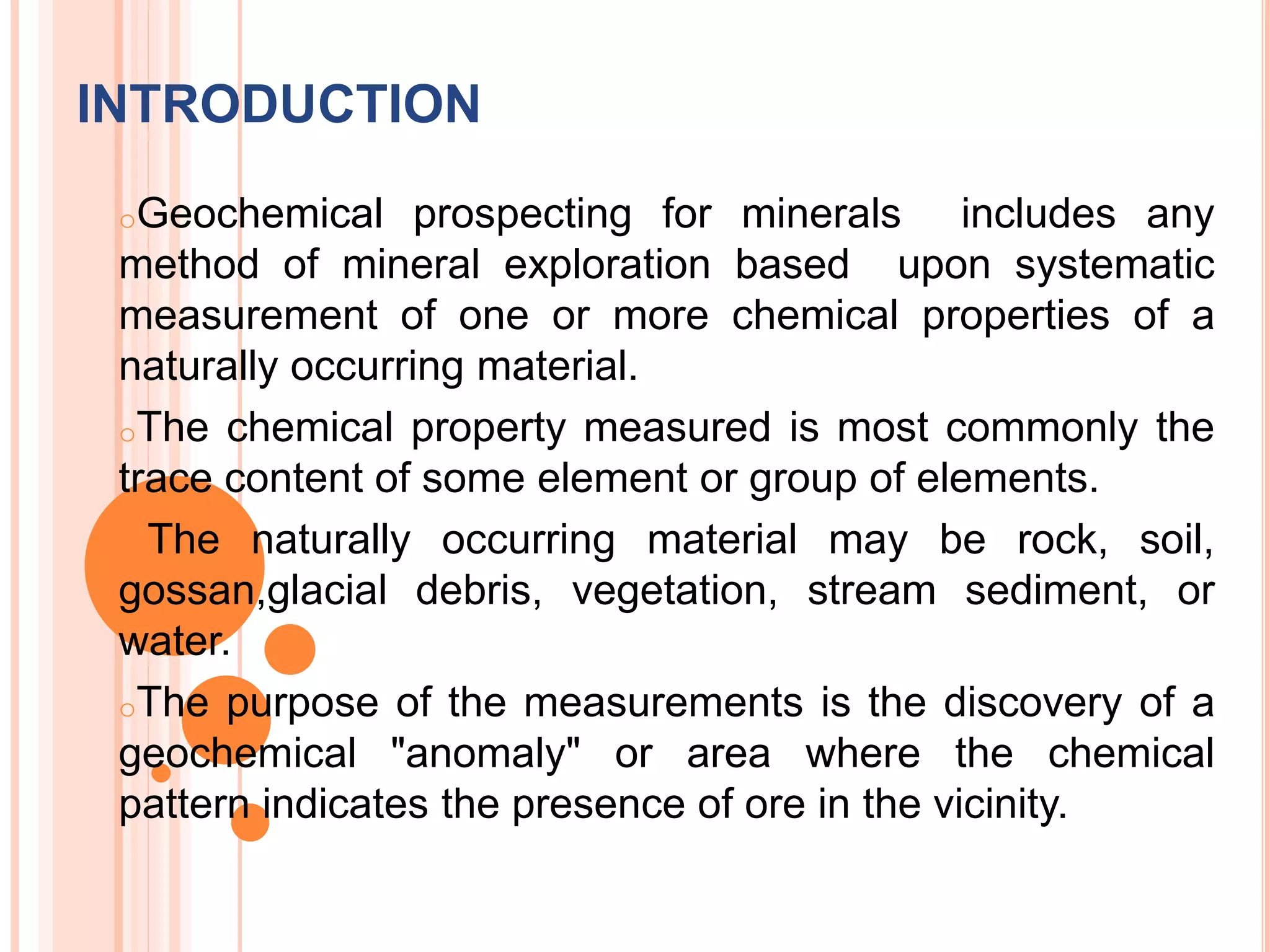Geochemical methods in mineral exploration | PPTX