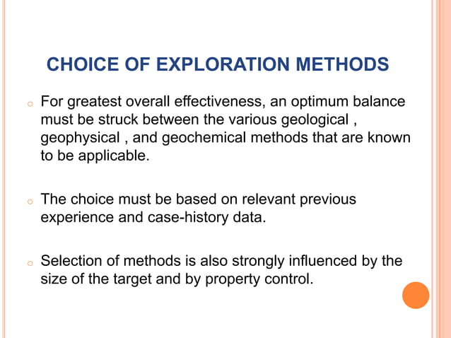 Geochemical methods in mineral exploration | PPTX