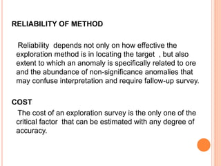 Geochemical methods in mineral exploration | PPTX