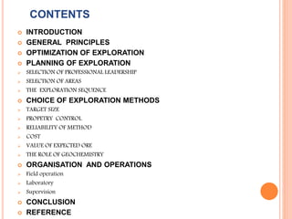 Geochemical methods in mineral exploration | PPTX