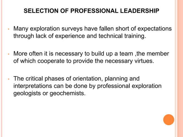 Geochemical methods in mineral exploration | PPTX