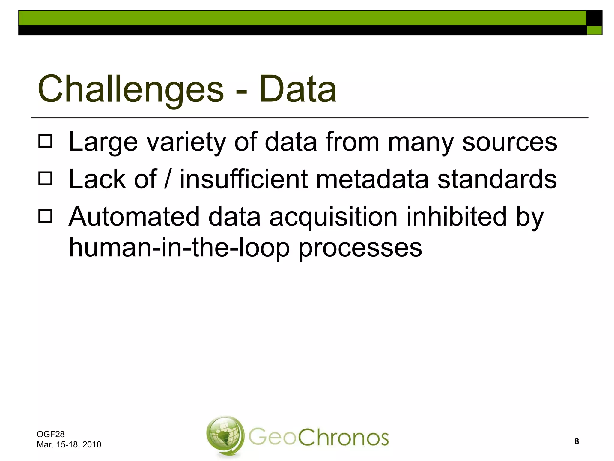 GeoChronos: Challenges and Achievements | PPT