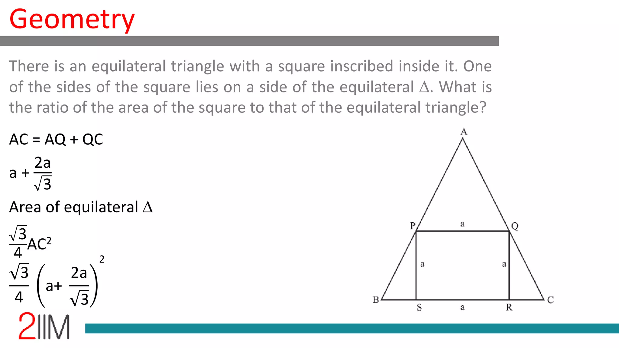 Geometry - Equilateral triangle and square | PPT