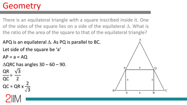 Geometry - Equilateral triangle and square | PPT