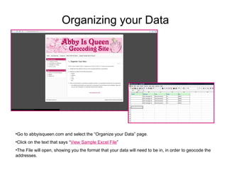 How to geocode using AbbyisQueen | PPT