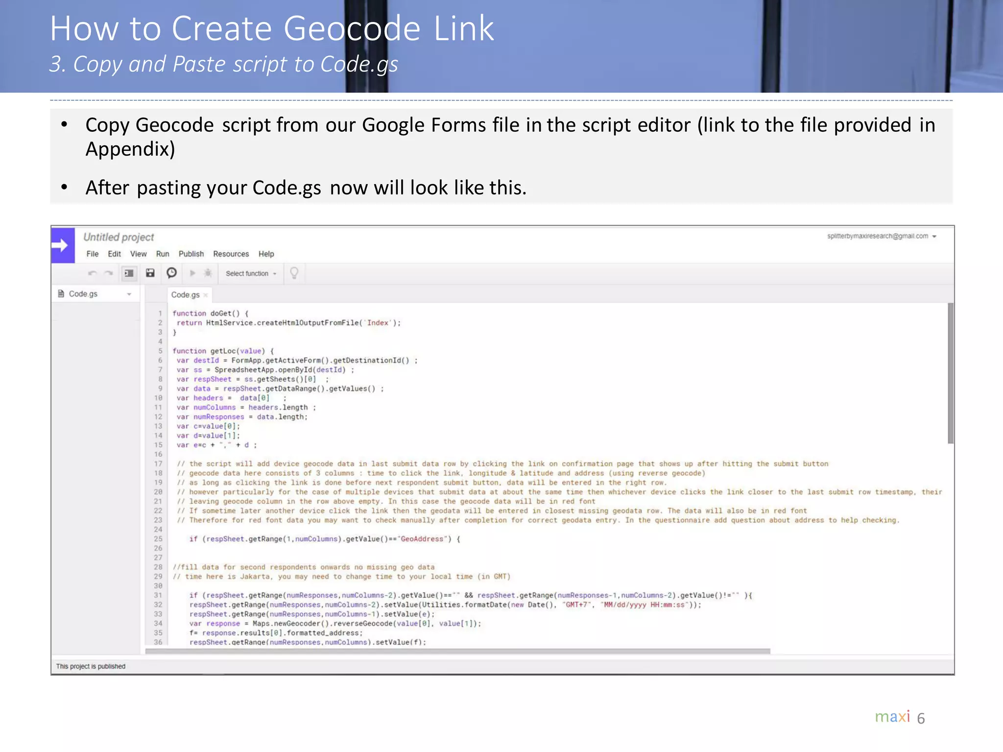 Geocoding Google Form June 2020 | PPT