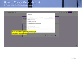 Geocoding Google Form June 2020 | PPT