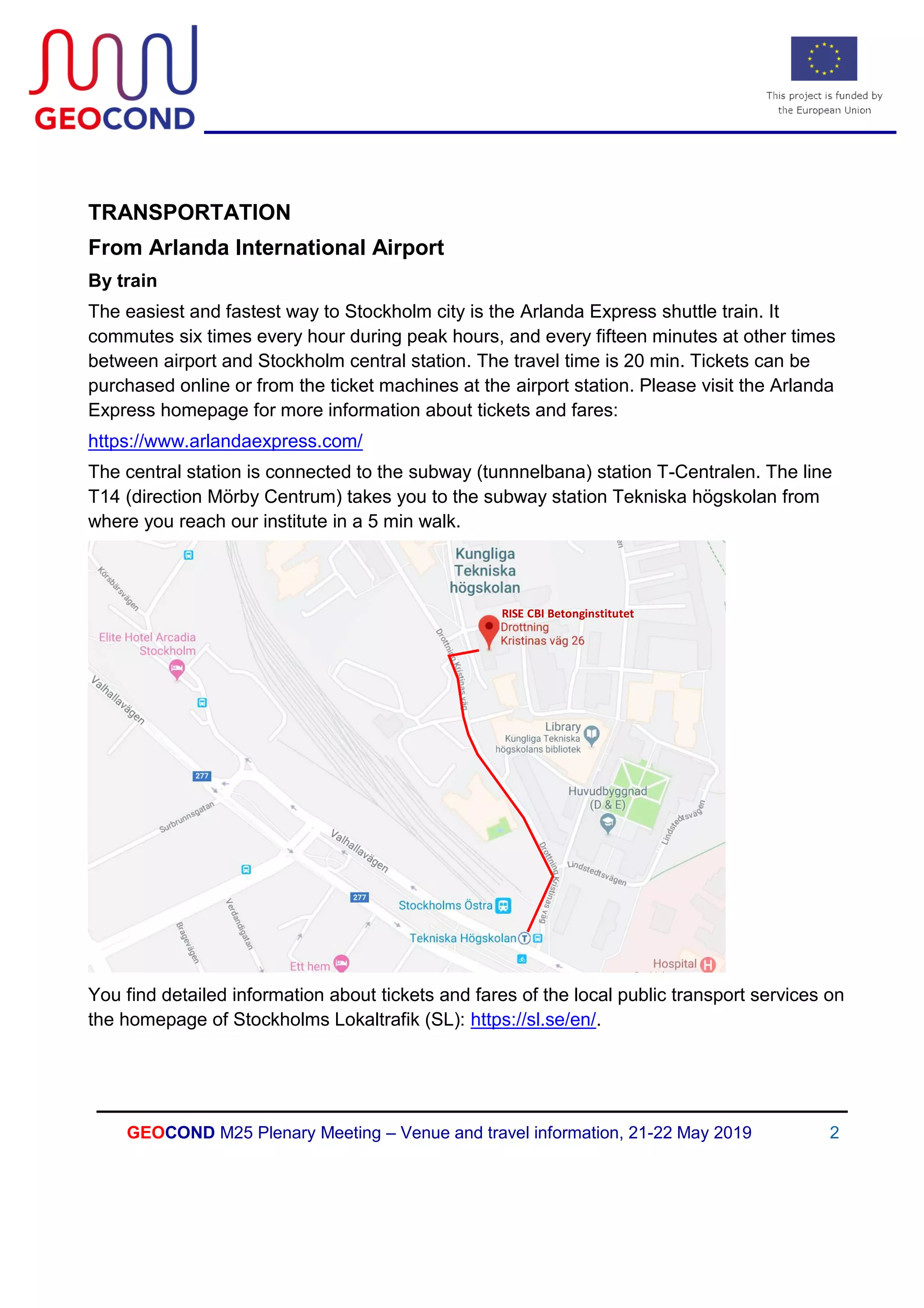 Geocond m25 meeting venue and travel information (1) | PDF