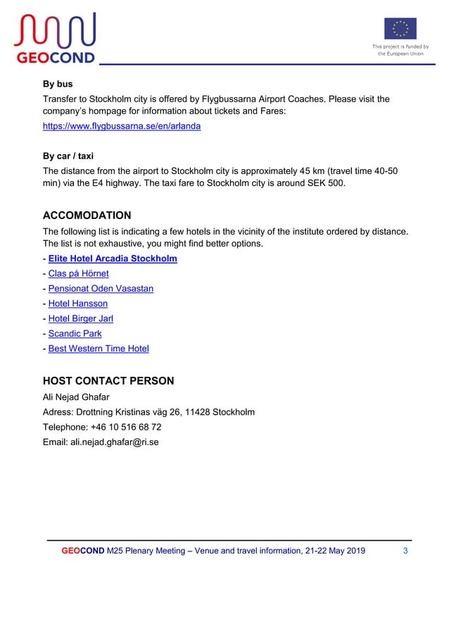 Geocond m25 meeting venue and travel information (1) | PDF
