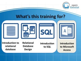 One-day Training: Introduction to geological databases and Microsoft ...