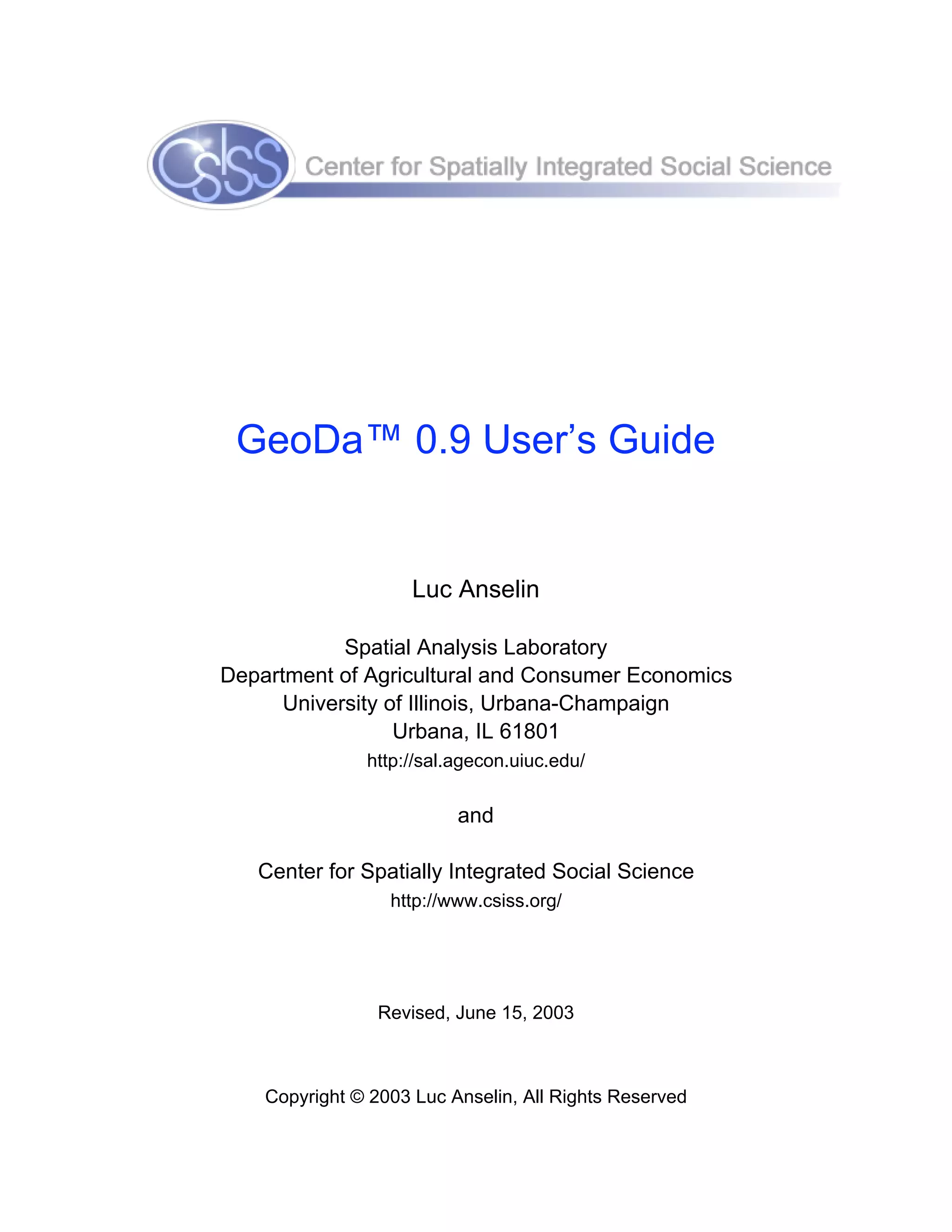 Geoda user guide | PDF