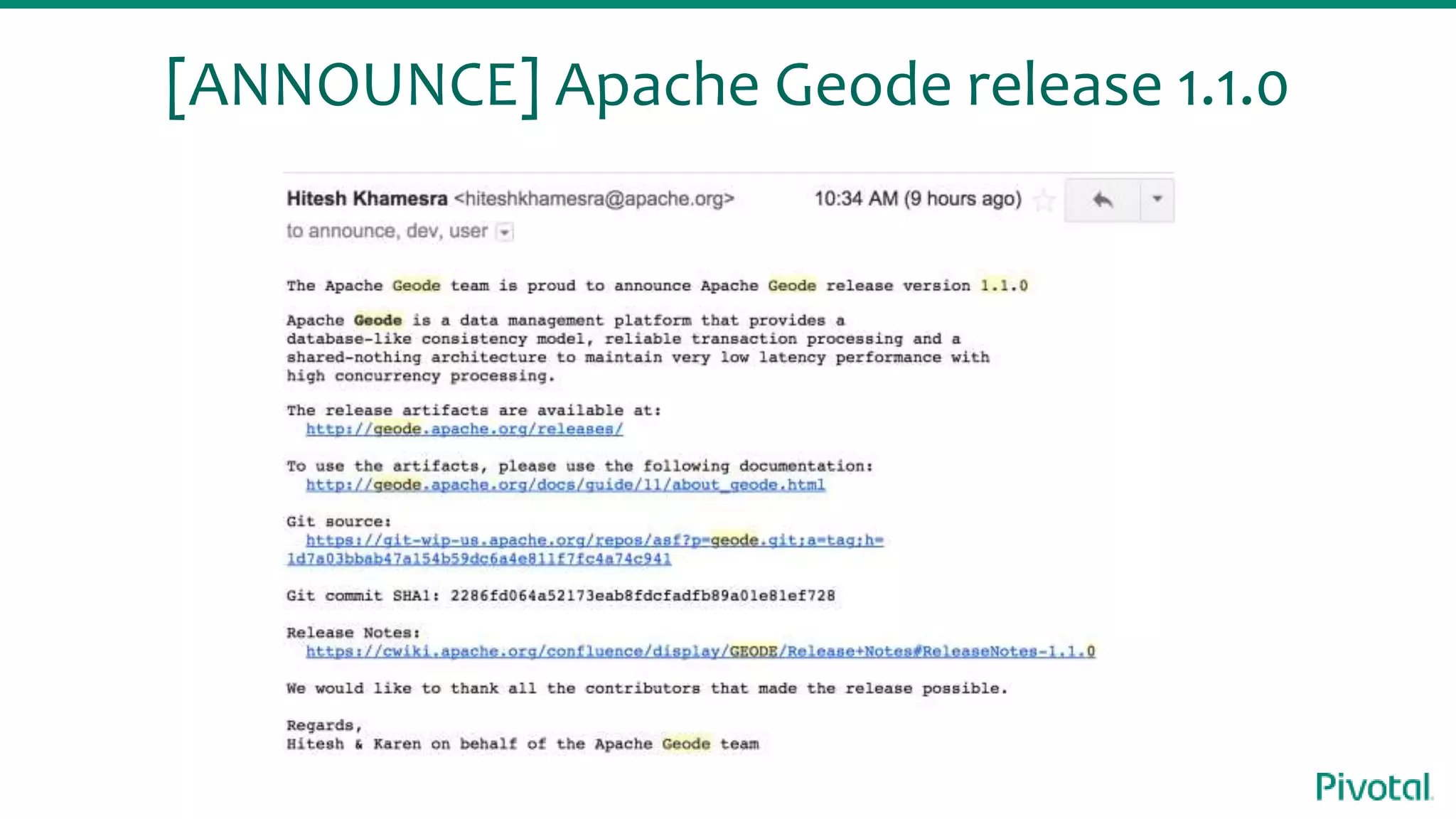 祝 top-level project Apache Geode | PPTX
