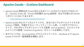 Grafana を使った Apache Geode クラスター監視 | PPT
