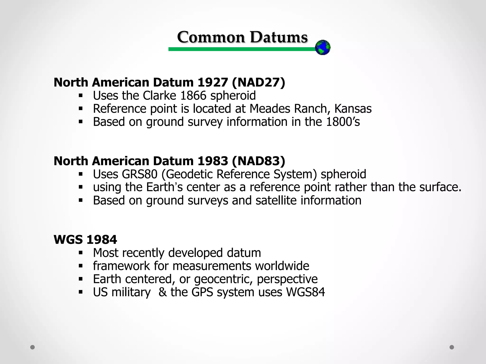 Geodetic systems (earth, ellipsoid) | PPTX