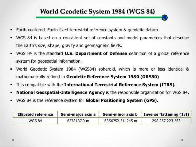 Geodetic systems (earth, ellipsoid)