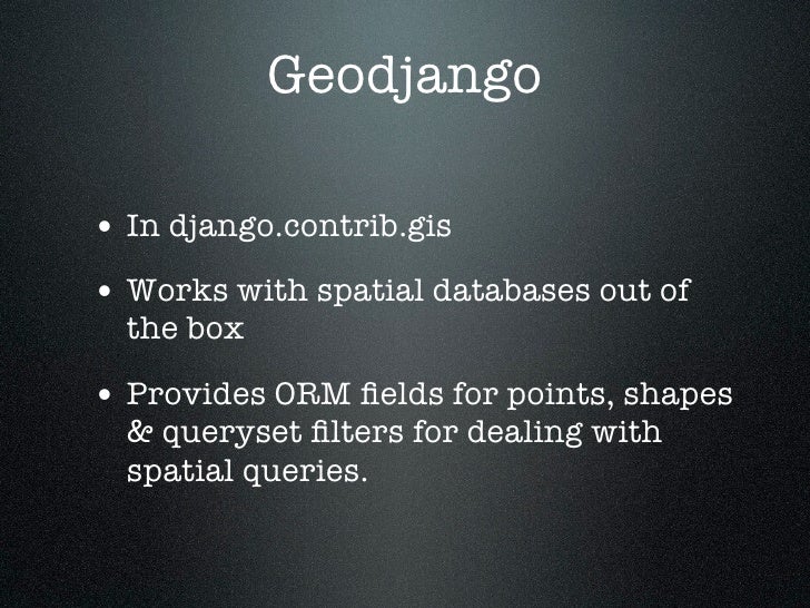 Geodjango Presentation 