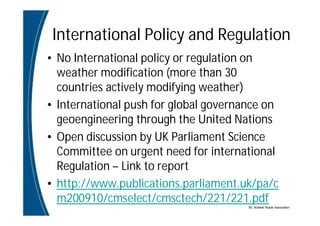 Weather Modification and Geoengineering | PPT