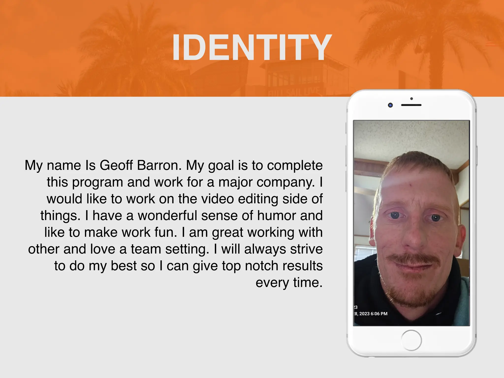 Personal Brand Exploration- Geoffrey Barron Keynote | PPT | Free Download