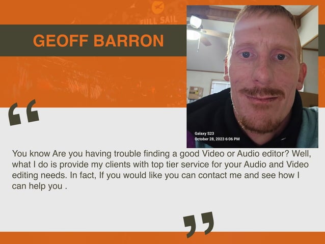 Personal Brand Exploration- Geoffrey Barron Keynote | PPT | Free Download