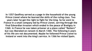 Geoffery chaucer his life and major works | PPT