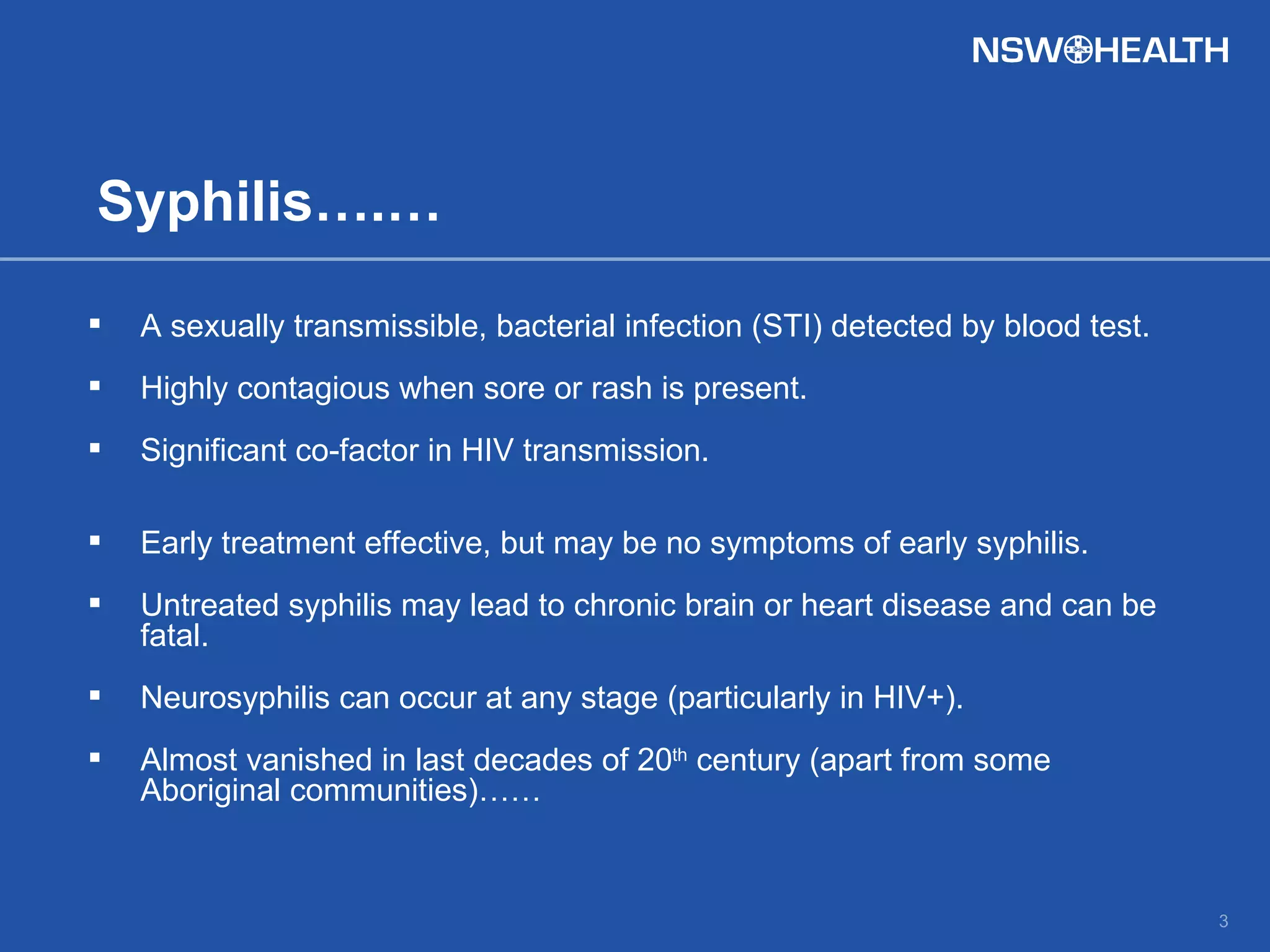 Geoff Honnor: National Syphilis Action Plan | PPT
