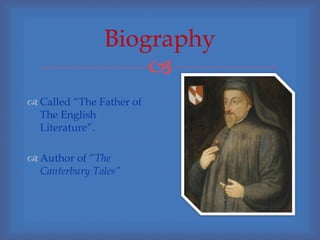 Geoffrey Chaucer "The Father of English Literature" | PDF