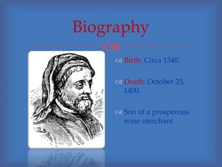 Geoffrey Chaucer "The Father of English Literature" | PDF