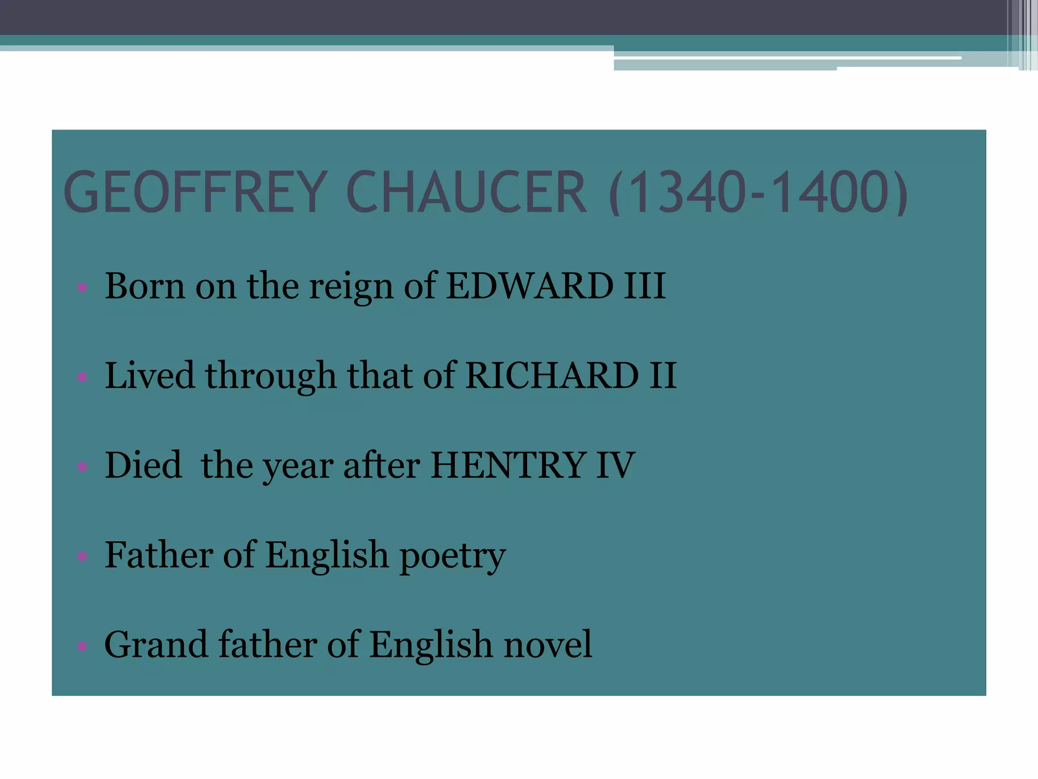 Geoffrey chaucer | PPTX