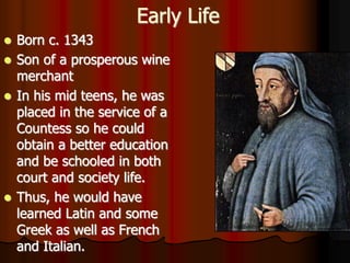 Age of Chaucer poetry and the Canterbury tales | PPT