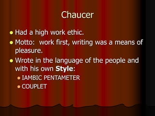Age of Chaucer poetry and the Canterbury tales | PPT