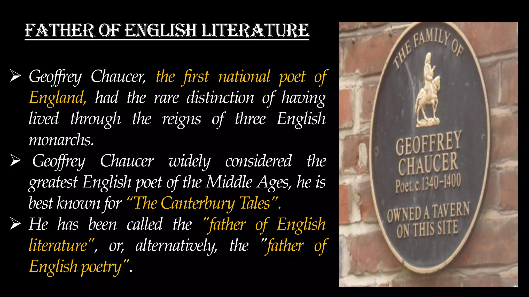 Geoffrey Chaucer Life & Works || By Dr. Anukriti Sharma | PPT