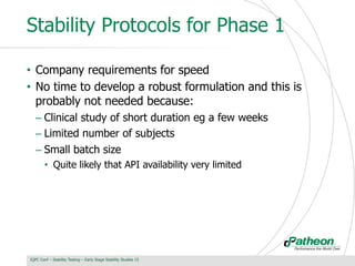 Designing Stability Studies for Early Stages of Pharmaceutical ...