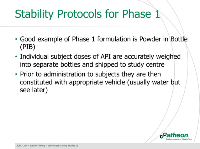 Designing Stability Studies for Early Stages of Pharmaceutical ...