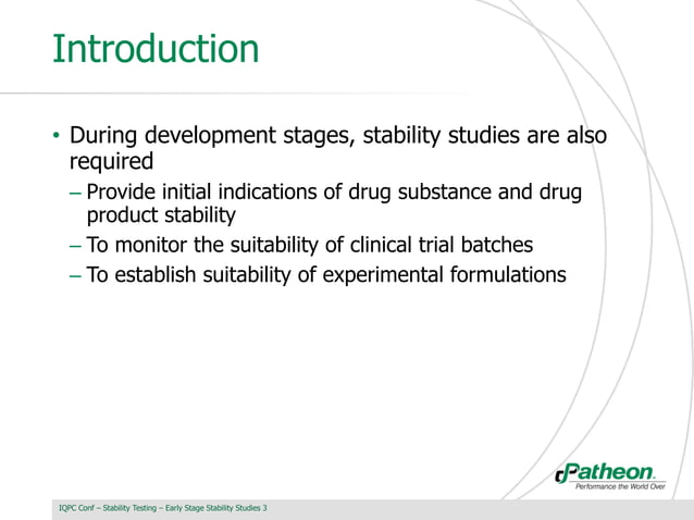 Designing Stability Studies for Early Stages of Pharmaceutical ...