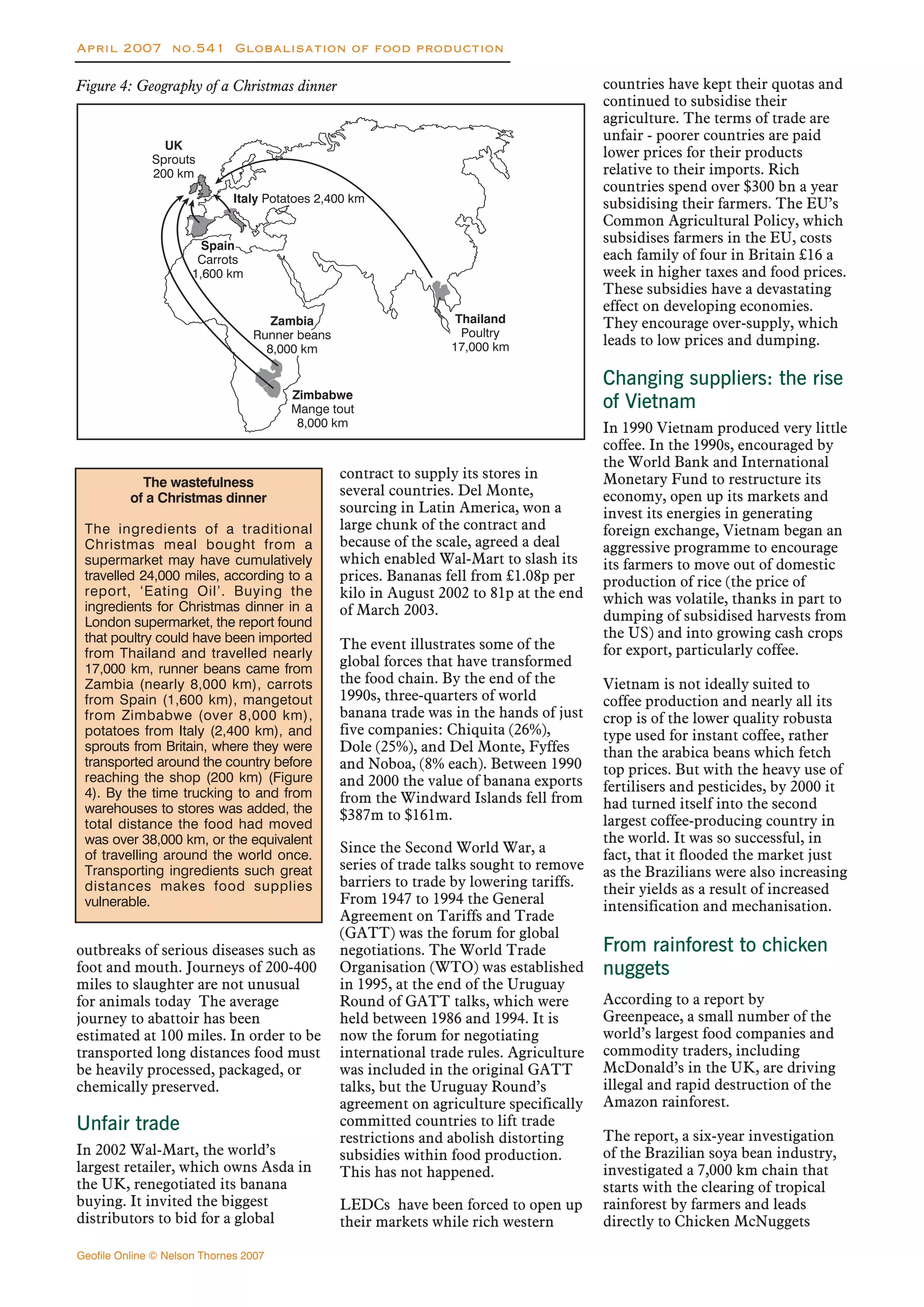 Geofile April 2007 Globalisation Of Food | PDF