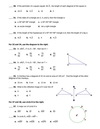 Geo final exam review | PDF