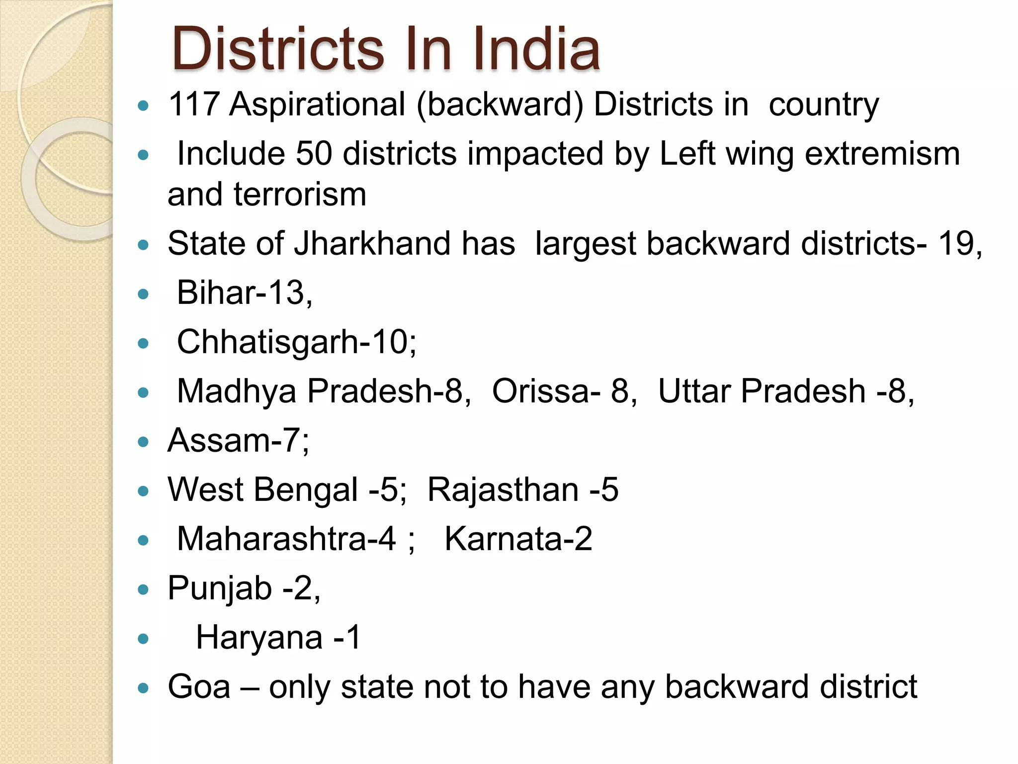 Rationalising Growth and Development of Aspirational Districts in India ...