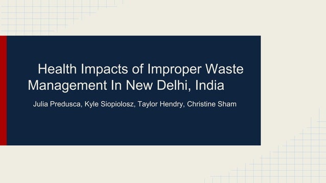 Health Impacts of Improper Waste Management In New Delhi, India | PPT