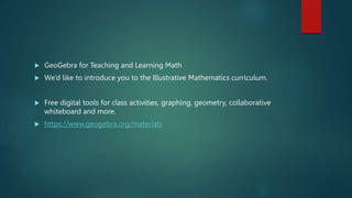 Geogebra presentation of open resources | PPT